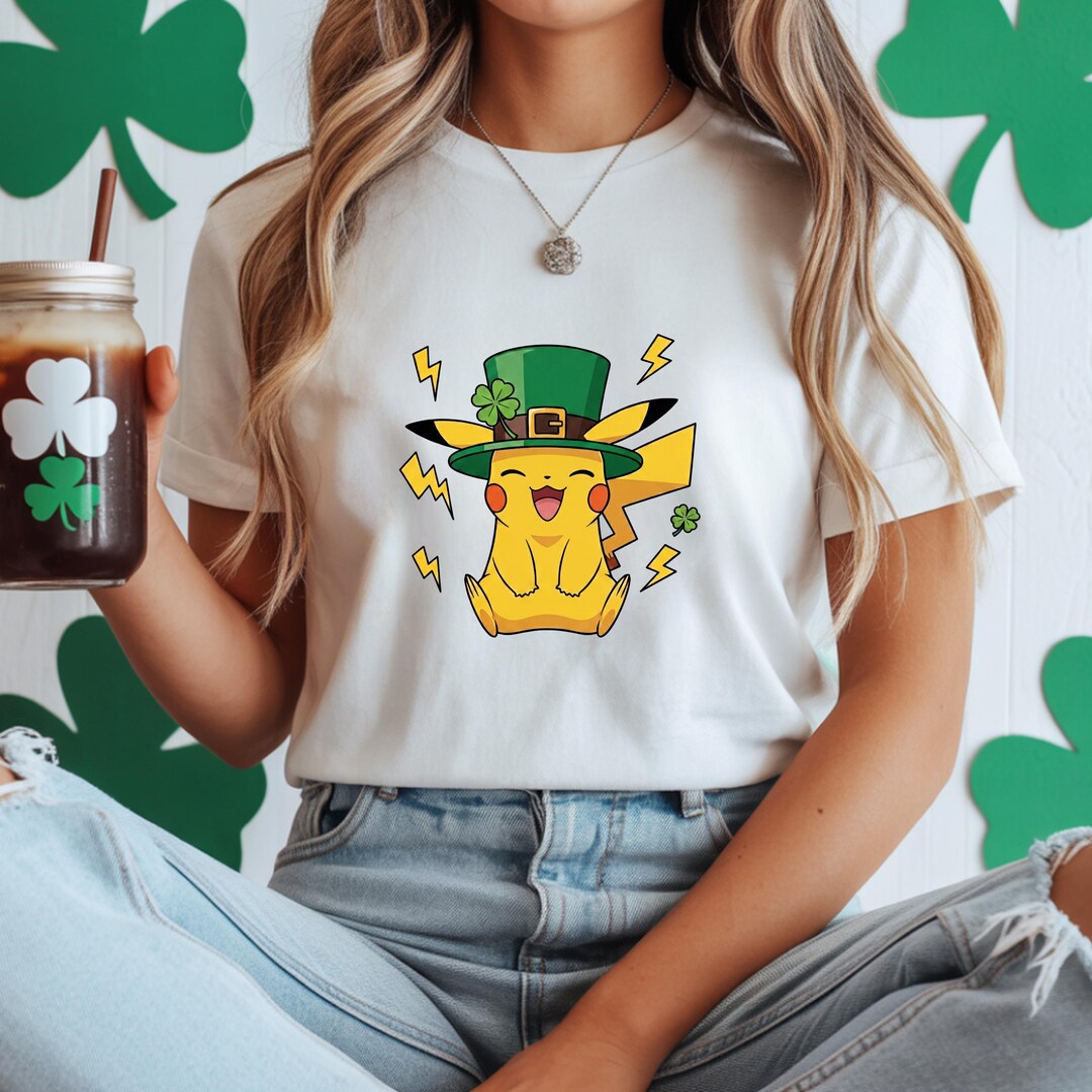 St Patrick Pikachu Shirt PNG, Pokemon St Patrick’s Day Design, Cute ...