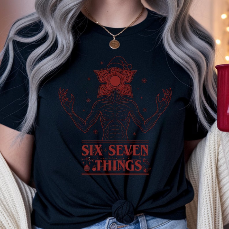 Six Seven Things PNG, Stranger Monster Christmas PNG, Retro Horror Xmas ...