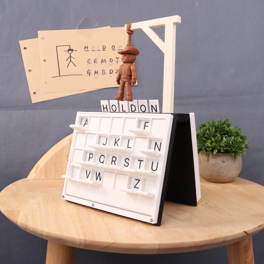 Hangman Book Game,3d Printed Word Game,word Guessing Game,family Game ...