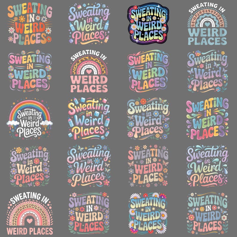 Sweating Weird Places Floral PNG, Funny Adult Humor Groovy Clipart ...