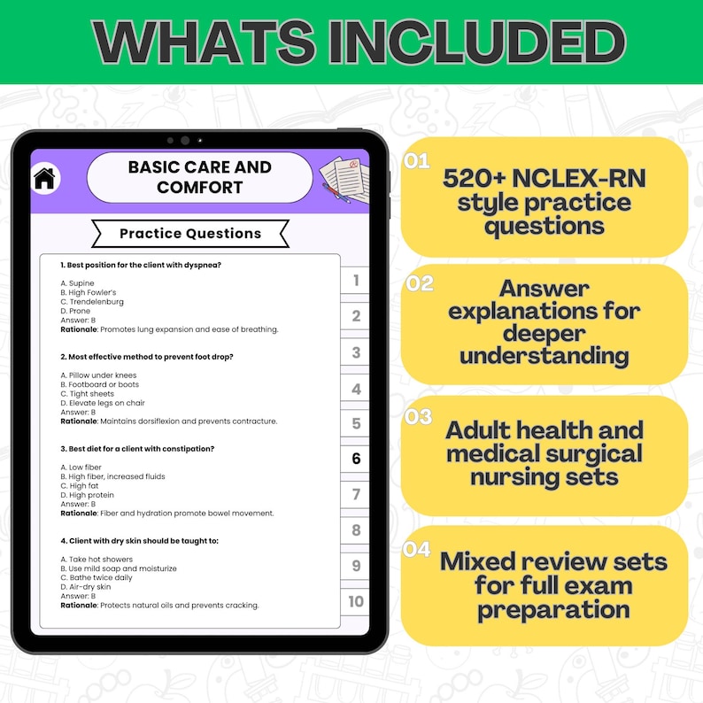 NCLEX RN 2026 Exam Practice 2026: 520+ Q&A, Hyperlinked (digital ...