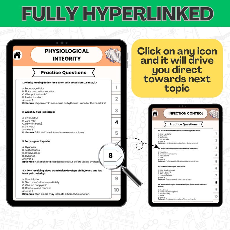 NCLEX RN 2026 Exam Practice 2026: 520+ Q&A, Hyperlinked (digital ...