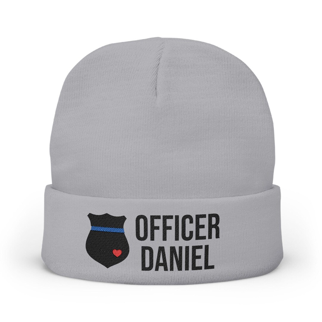 Personalizable Police Officer Embroidered Beanie | Valentines Day - Etsy