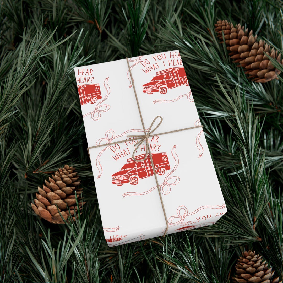 EMT Ambulance Gift Wrap, First Responder Wrapping Paper - Etsy