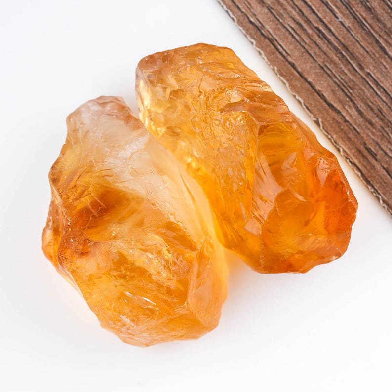 2 Pieces Lot AAA+ Grade Natural Raw Dark Yellow Citrine Specimen Rough ...