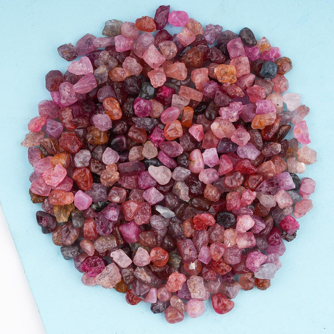25 Pieces Lot Natural Redish Ruby Spinel Rare Find Loose Gemstone Rough ...