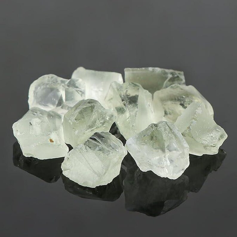 10 Pieces Lot Natural Green Amethyst Rough 8-15 MM REAL Prasiolite RAW ...