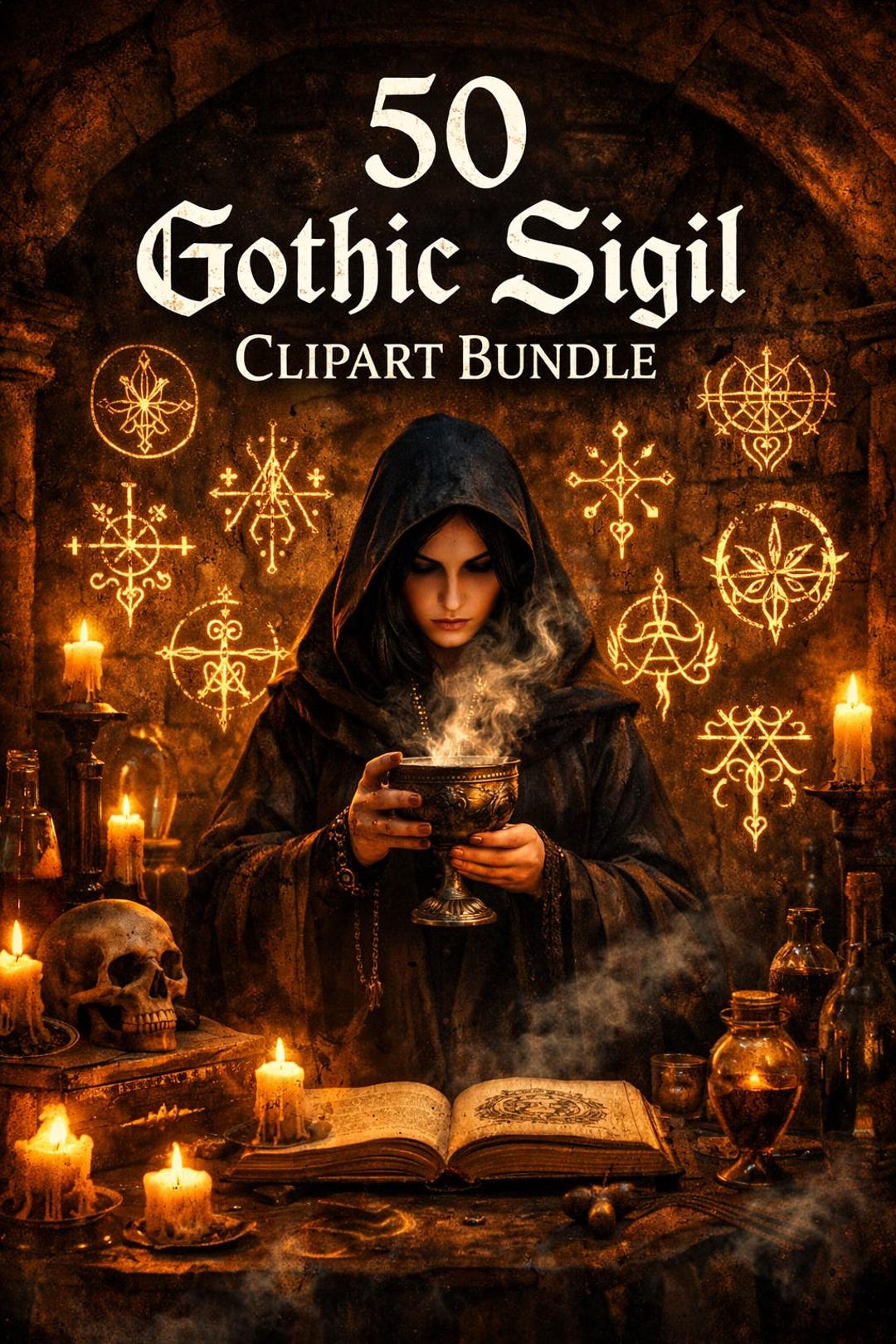 Gothic Sigil Clipart Bundle | 50 Occult PNG Symbols - Etsy