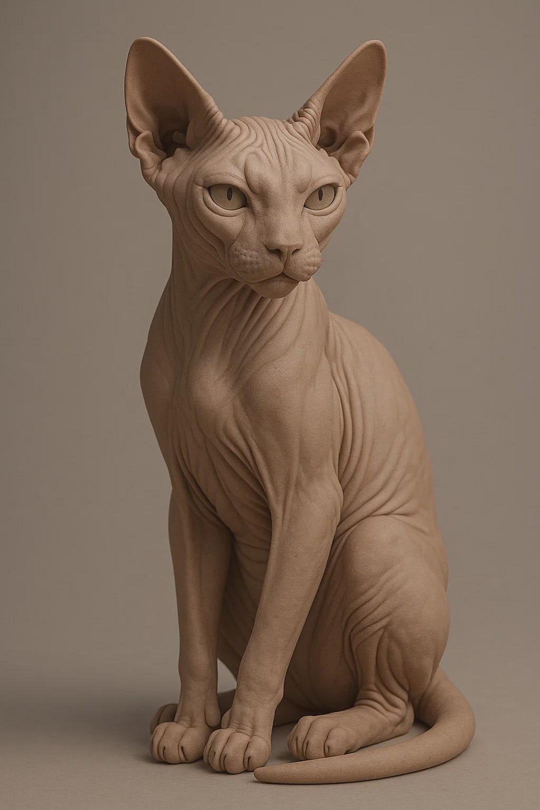 Sphynx Cat STL File | 3D Printable Hairless Pet Sculpture - Etsy