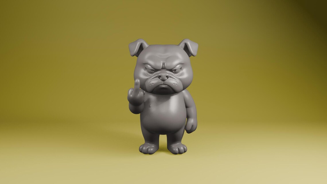 Angry Bulldog Middle Finger STL | Funny Attitude Desk Figurine - Etsy