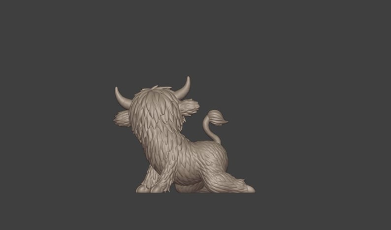 Fichier STL vache Highland twerking, modèle d'impression 3D vache drôle ...