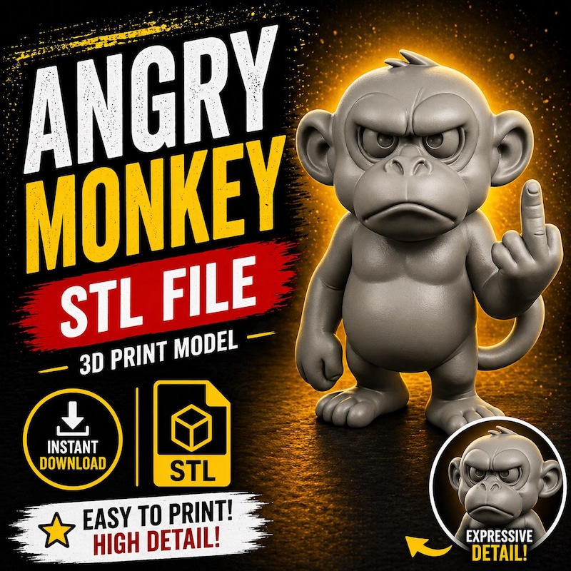 Middle finger monkey - Etsy Polska