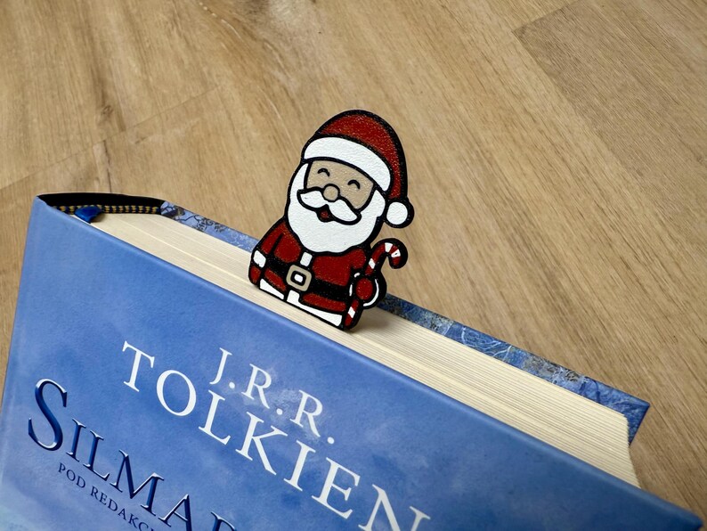 Christmas Santa Bookmark • 3D Printed Bookmark • Cute Santa Claus Gift ...