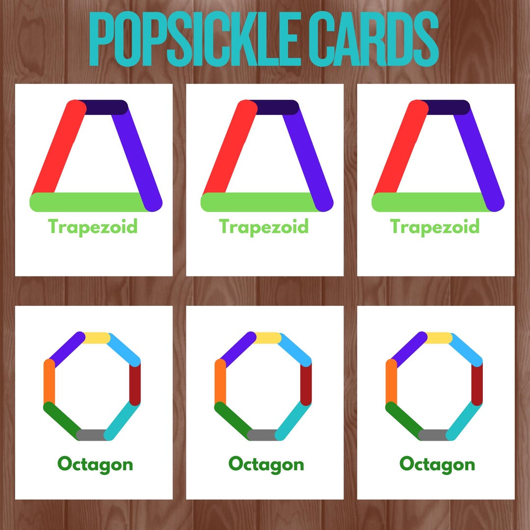 Printable Popsicle Stick Shapes Activity | Montessori-inspired Toddler ...