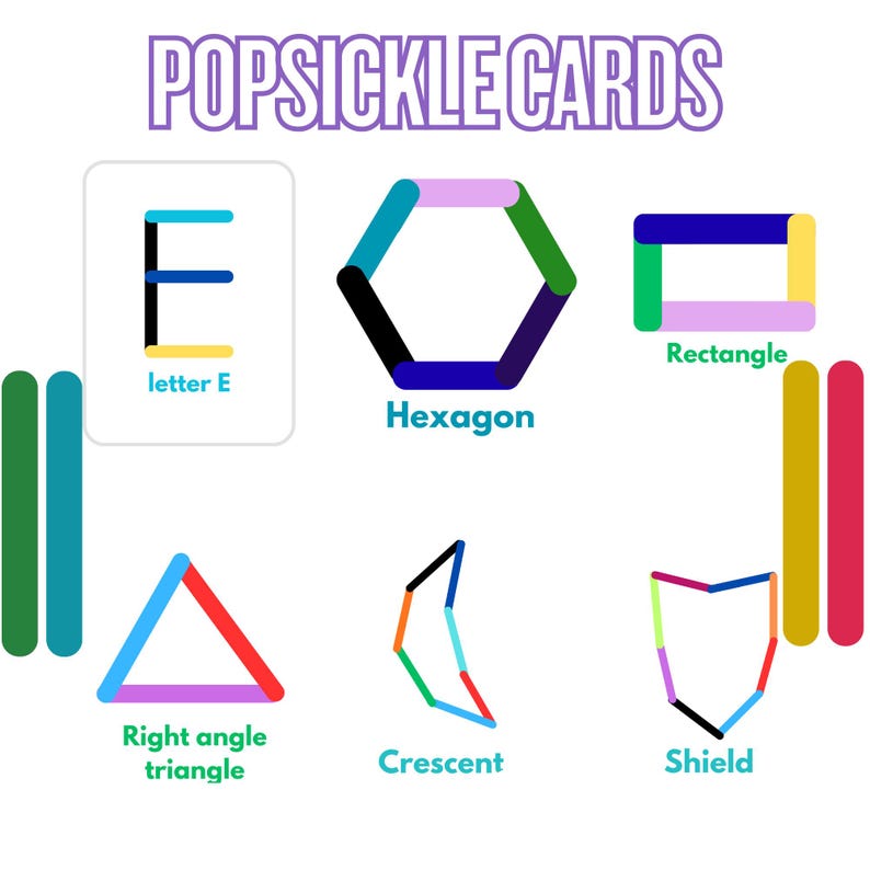 Printable Popsicle Stick Shapes Activity | Montessori-inspired Toddler ...