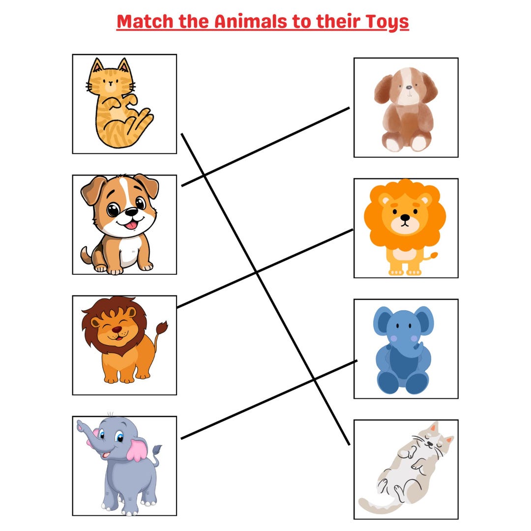 Montessori Animal Matching Printable | Match the Animals to Their Toys ...
