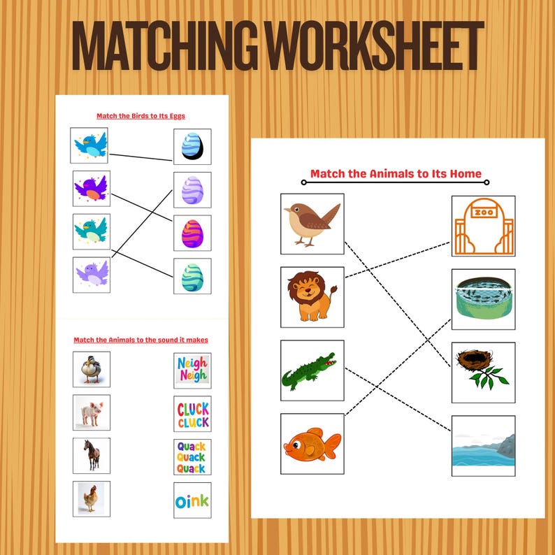 Animal Sounds Matching Game | Printable Preschool Activity | Learn ...
