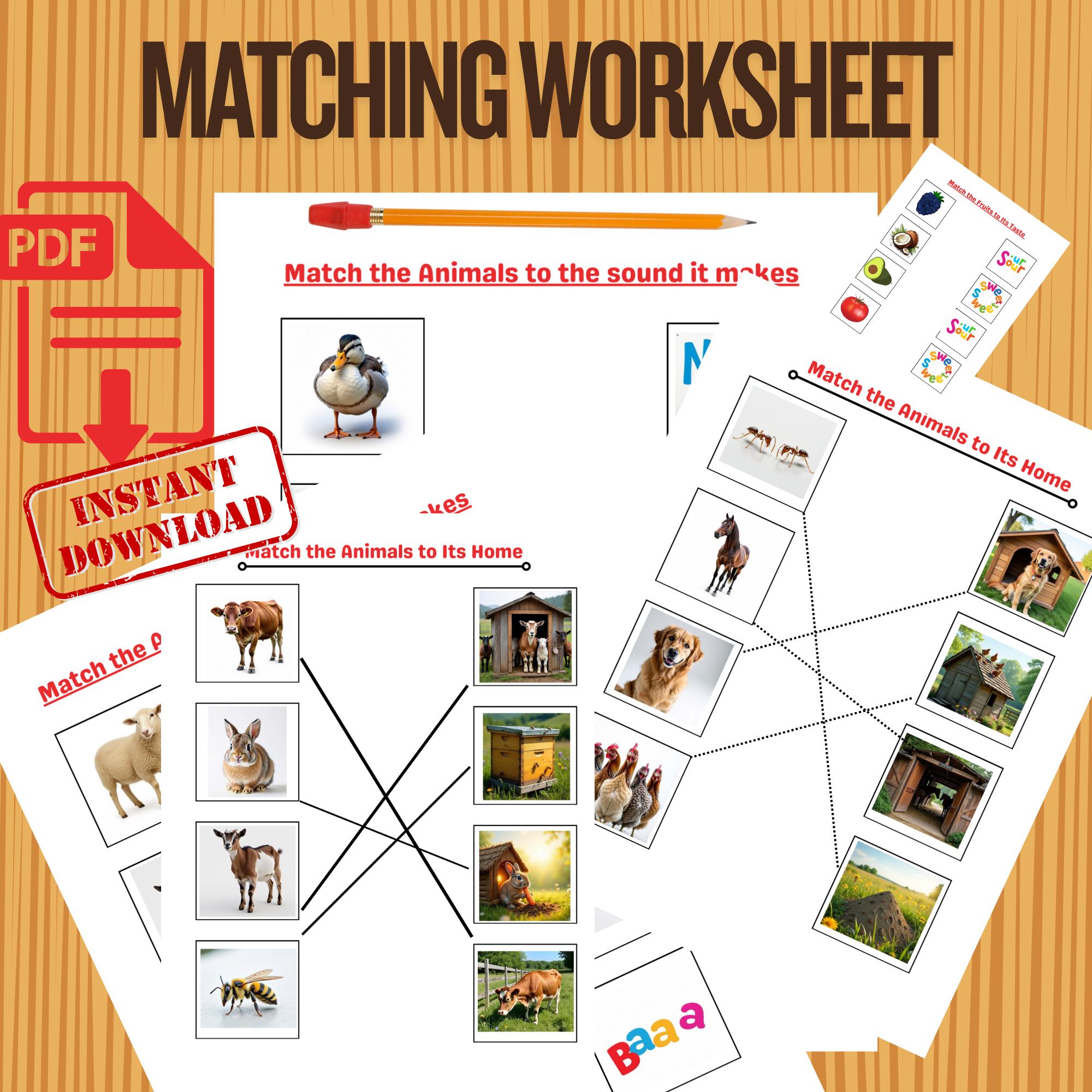Animal Sounds Matching Game | Printable Preschool Activity | Learn ...