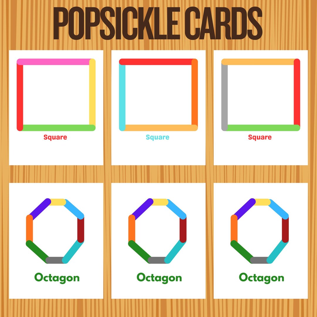 Printable Popsicle Stick Shapes Activity | Montessori-inspired Toddler ...