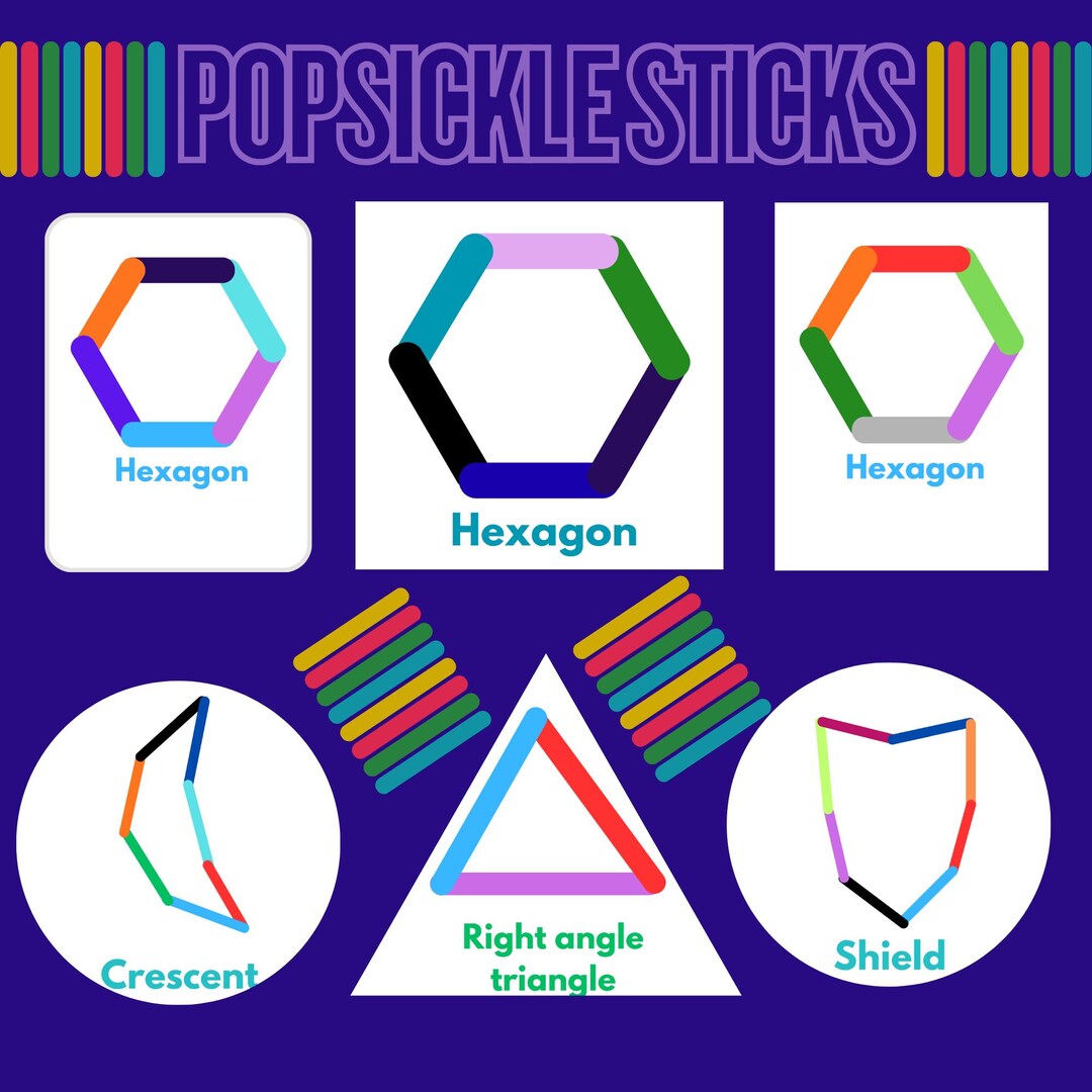 Printable Popsicle Stick Shapes Activity | Montessori-inspired Toddler ...