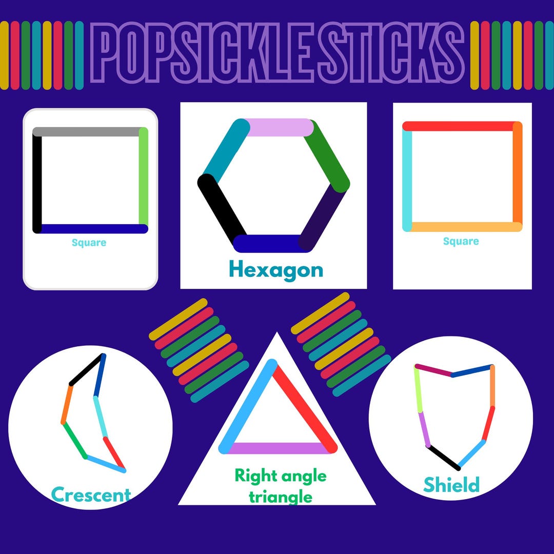 Printable Popsicle Stick Shapes Activity | Montessori-inspired Toddler ...