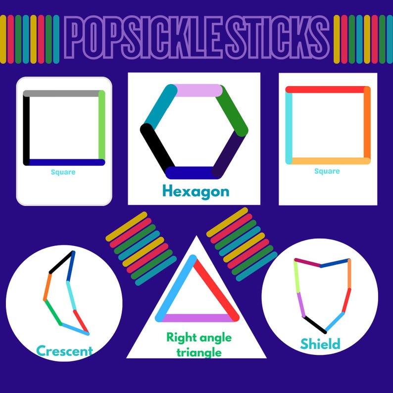 Printable Popsicle Stick Shapes Activity | Montessori-inspired Toddler ...