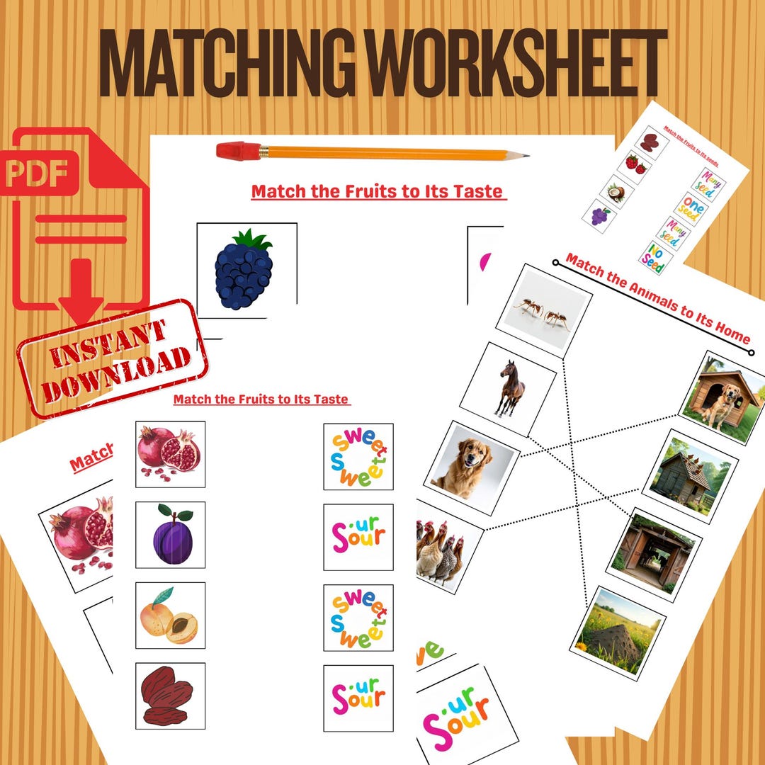 Fruit Taste Matching Worksheet | Preschool Science Printable | Sweet or ...