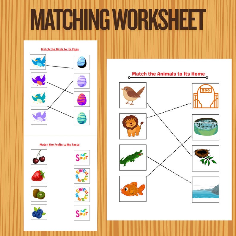 Fruit Taste Matching Worksheet | Printable Preschool Activity | Sweet ...