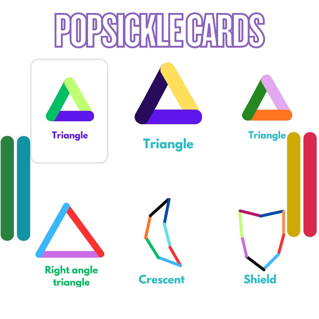Printable Popsicle Stick Shapes Activity | Montessori-inspired Toddler ...