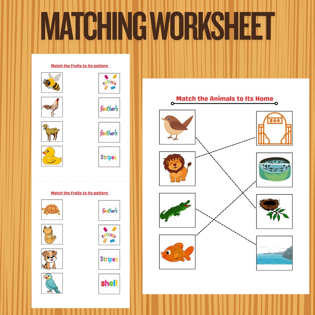 Animal Pattern Matching Worksheet | Preschool Printable Activity ...