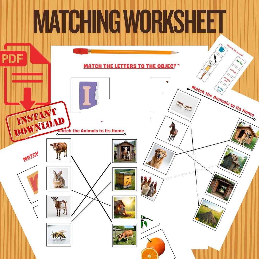 Printable Alphabet Matching Worksheet | Match Letters to Objects ...