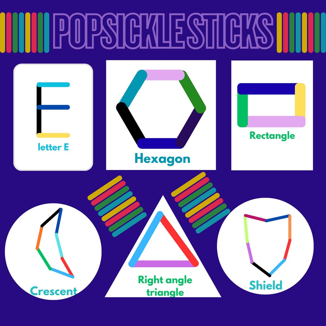 Printable Popsicle Stick Shapes Activity | Montessori-inspired Toddler ...