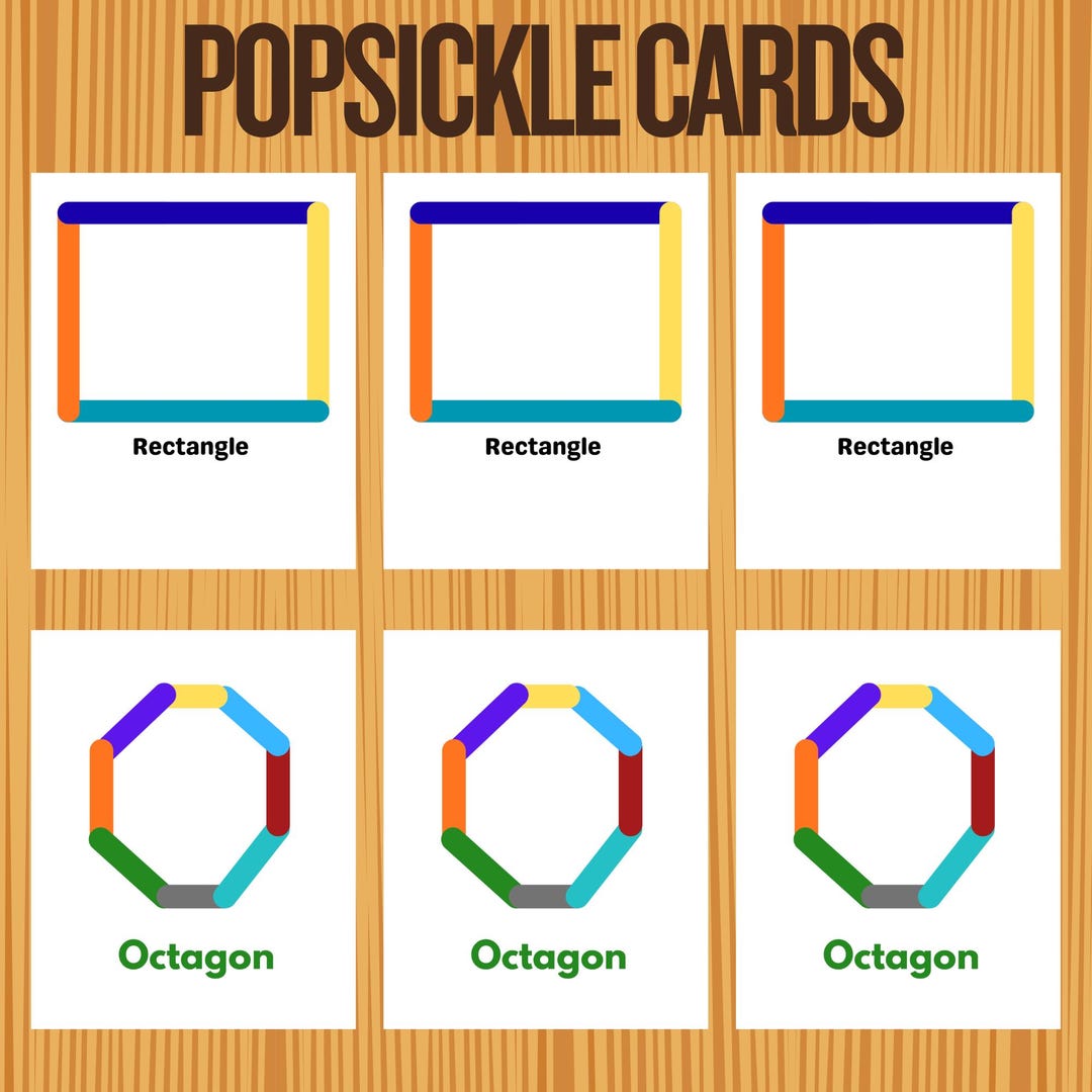 Printable Popsicle Stick Shapes Activity | Montessori-inspired Toddler ...