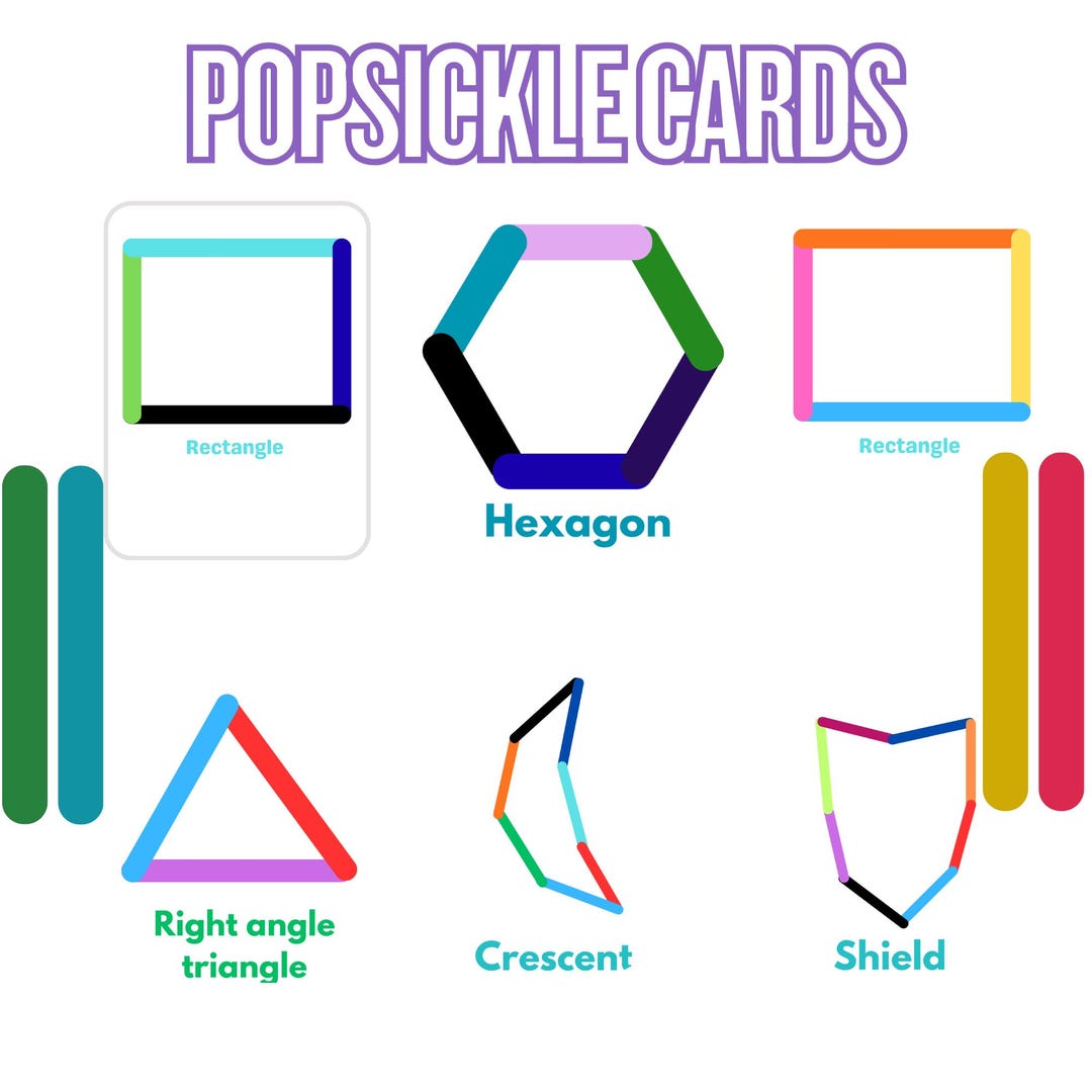 Printable Popsicle Stick Shapes Activity | Montessori-inspired Toddler ...