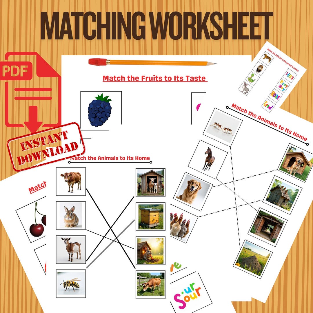 Fruit Taste Matching Worksheet | Printable Preschool Activity | Sweet ...
