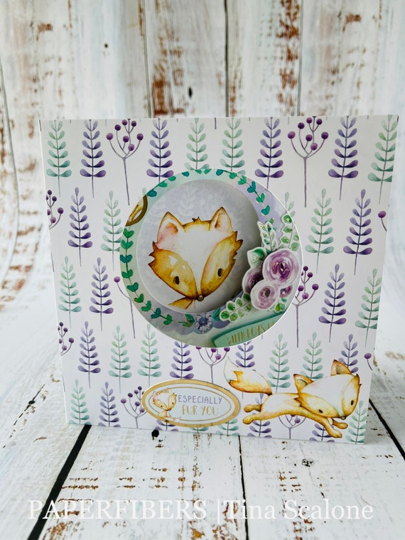 Tri Fold Fox Card - Etsy