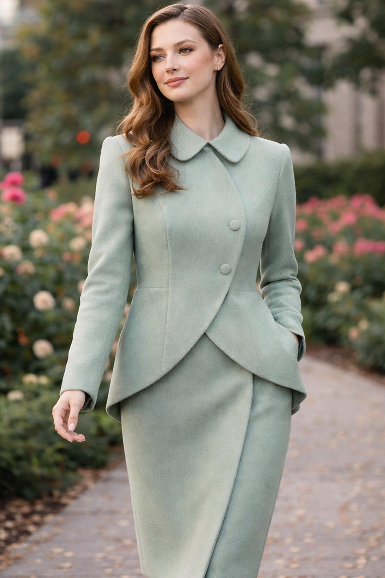 Asymmetric Jacket Sewing Pattern, Peter Pan Collar Coat, Peplum Blazer ...