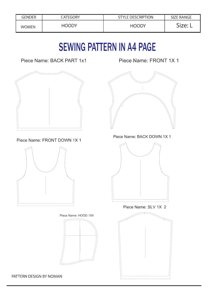 Cropped Hoodie Pattern, Cropped Hooded Cape Sewing Pattern, Oversized ...