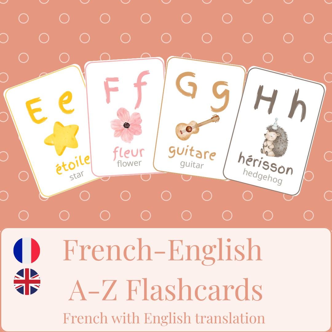 Bilingual Alphabet Flashcards French With English Translation ...