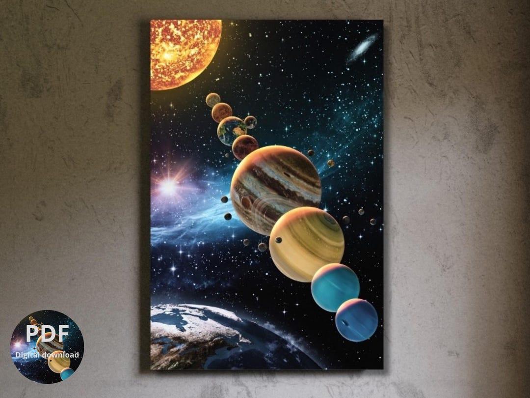 Solar System Astronomical Poster. Boy Nursery Wall Art. Galaxy's ...
