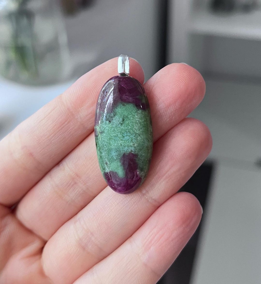 Natural RUBY ZOISITE (dark Red RUBY in Green Fuchsite) | Unisex ...