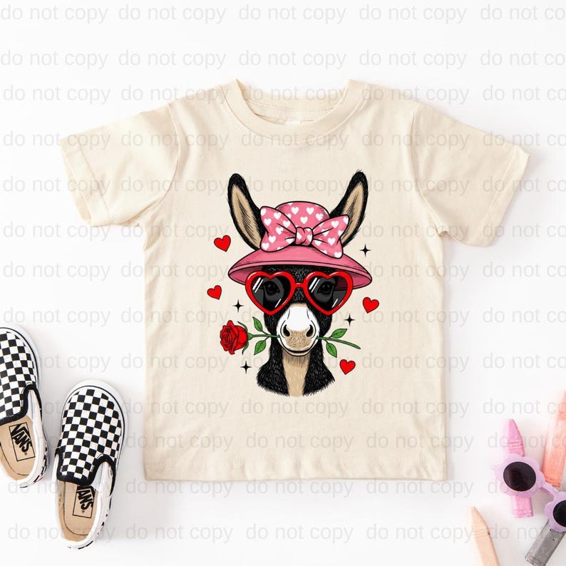 Funny Donkey Valentine Heart DTF, Ready to Press Trendy Lover Gift ...