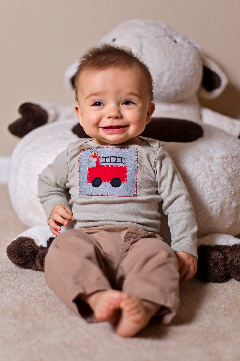 Firetruck Onesie - Etsy