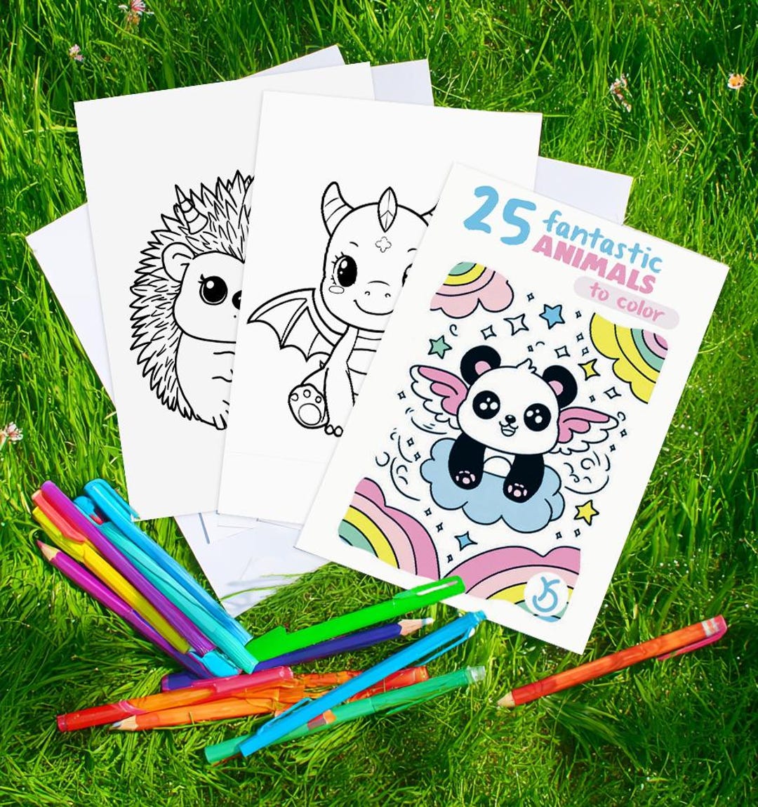 Fantastic Animals Coloring Book – Kawaii and Cute – for Children ...