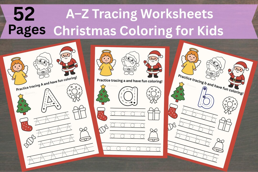 Christmas Alphabet Tracing Worksheets | A–Z Letter Practice | 52 ...