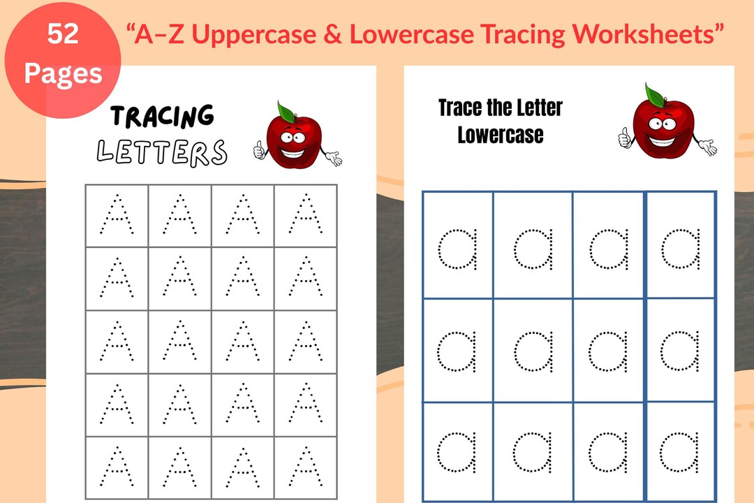 A-Z Uppercase Lowercase Letter Tracing Worksheets Preschool Printable ...