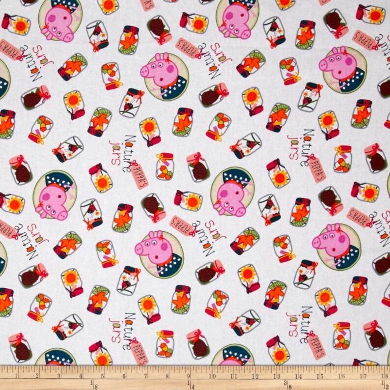 Peppa Pig Nature Jars Fall Cotton Fabric - Etsy