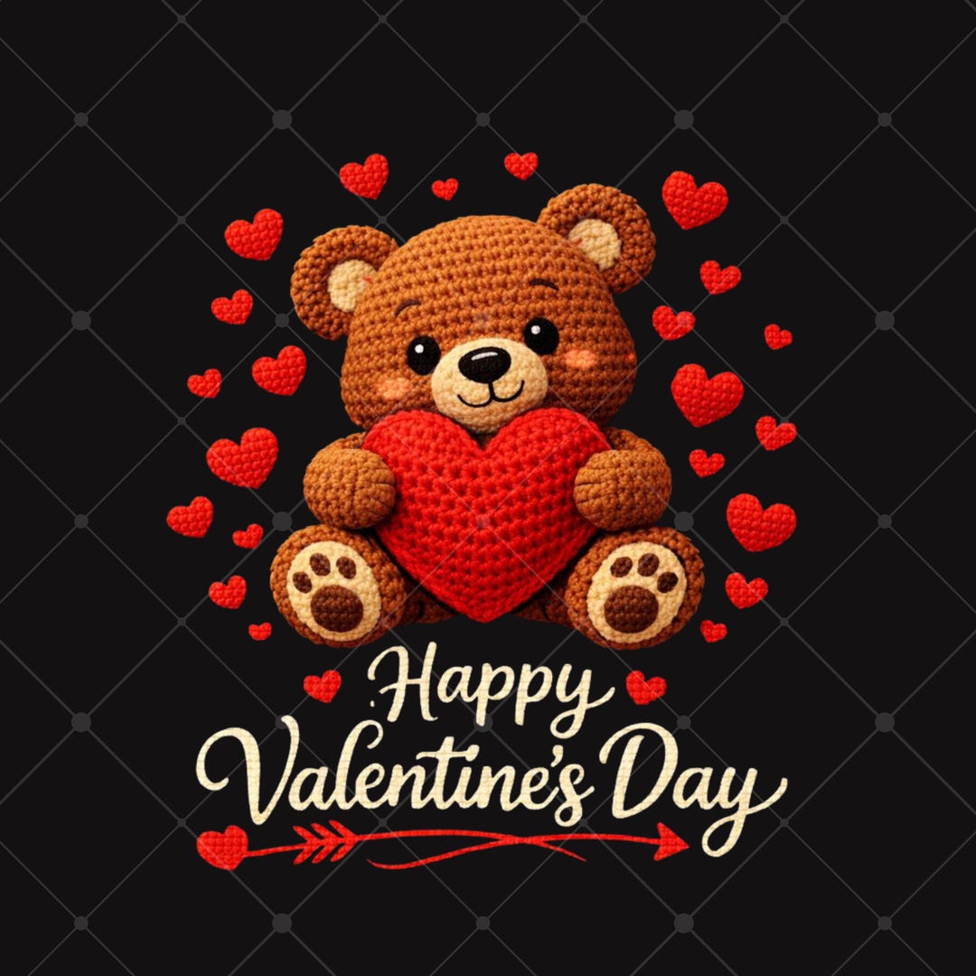 Valentine's Day Teddy Bear Heart PNG: Cute Love Clipart Valentine's Day ...