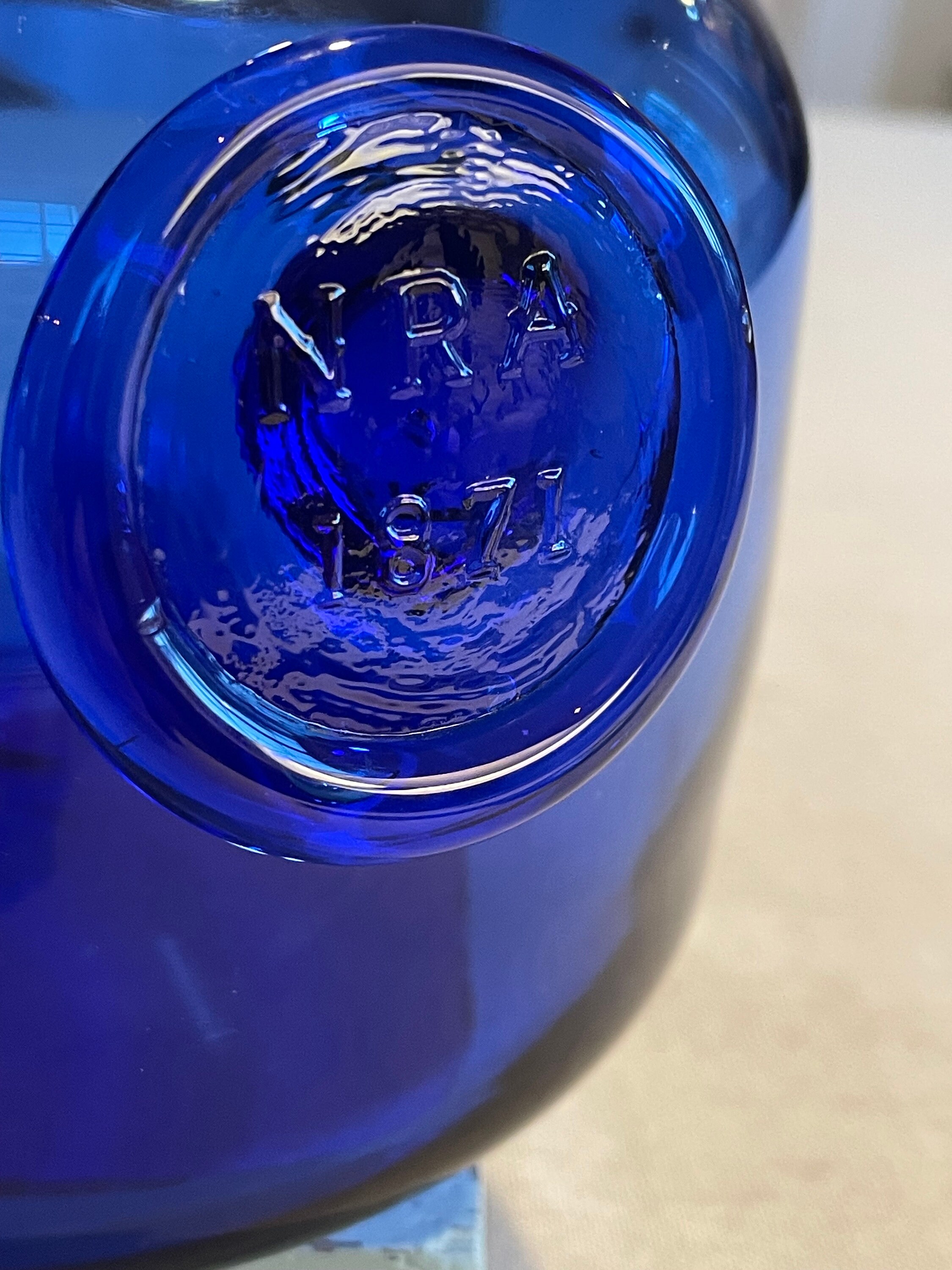 Beautiful NRA 1871 Cobalt Blue Bottle / Art Glass / Hand Blown With ...