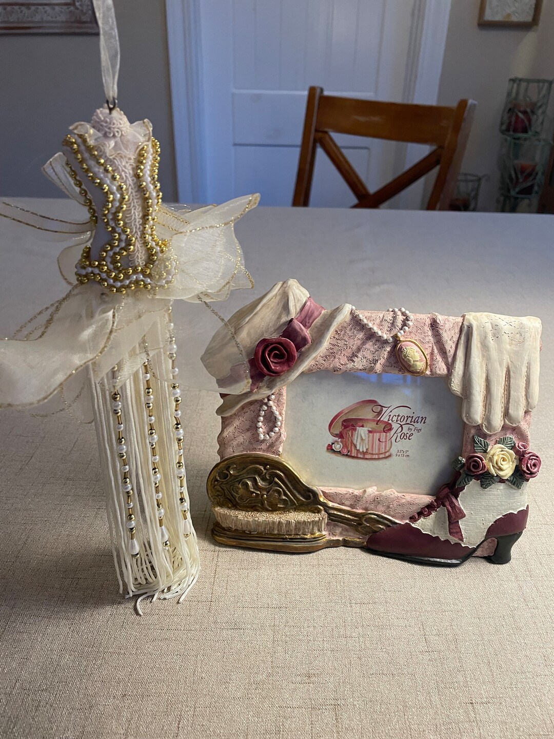 Beautiful Vintage Victorian Rose by Figi Picture Frame and Hanging ...